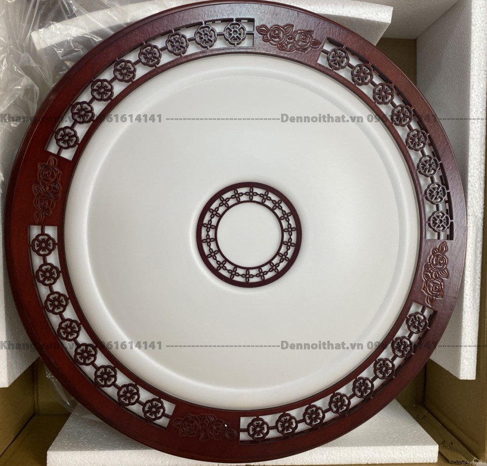 Đèn ốp trần viền gỗ D50 tròn cho phòng thờ